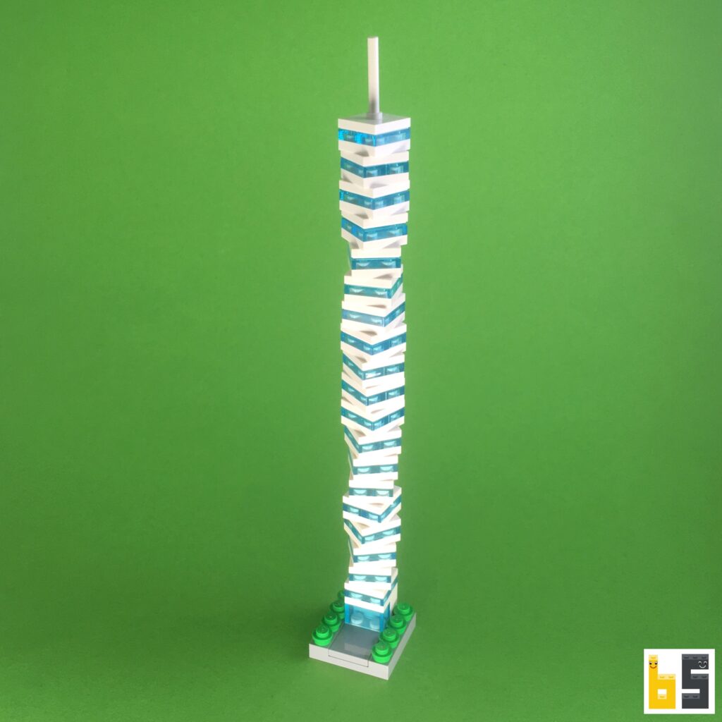 Twisting skyscraper – kit from LEGO® bricks – The Brickworms